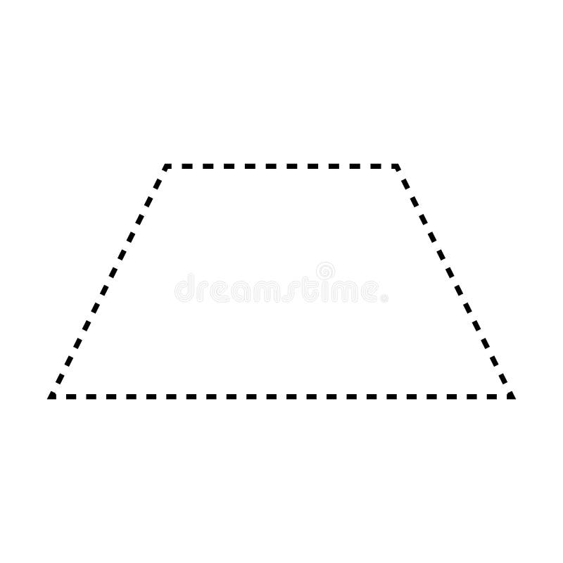 Trapezoid or Trapezium Shape Dashed Symbol Vector Icon for Creative ...