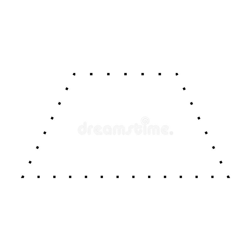 Trapezoid or Trapezium Shape Dashed Symbol Vector Icon for Creative ...