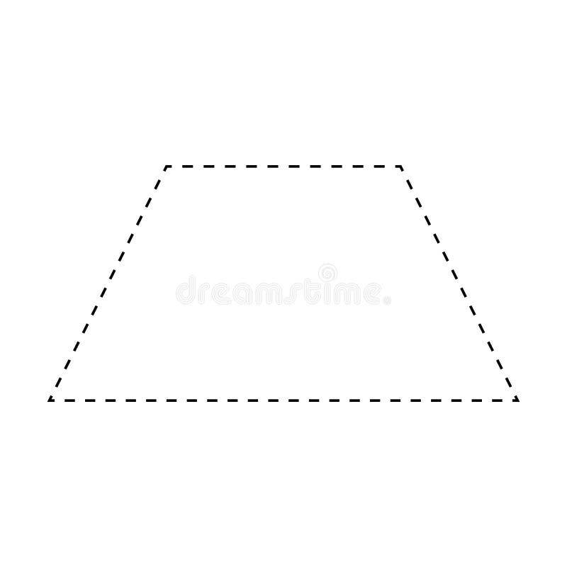 Trapezoid or Trapezium Symbol Dashed Shape Vector Icon for Creative ...