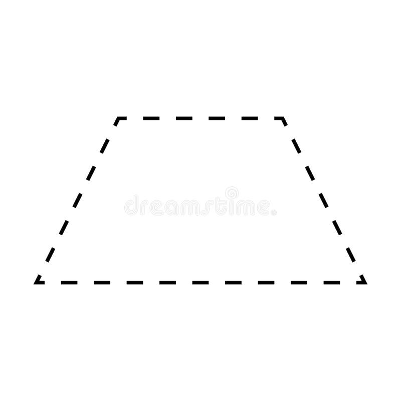Trapezoid or Trapezium Symbol Dashed Shape Vector Icon for Creative ...