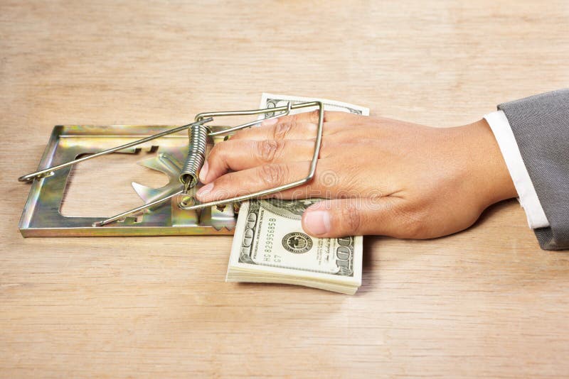 Trapped Money and an Hand stock image. Image of unemployment - 35785229