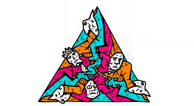 Trapped Emotions: Colorful Triangle Illustration Stock Image - Image of ...