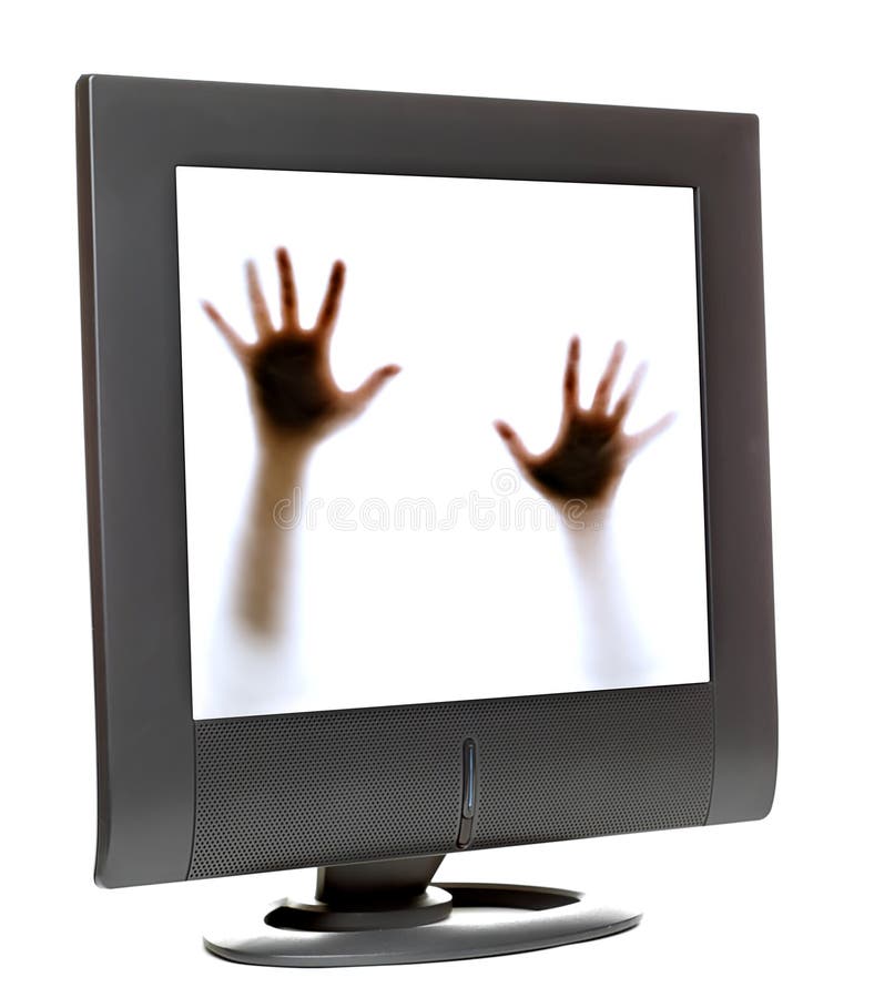 Trapped Inside a Computer Monitor Stock Photo - Image of electronics ...