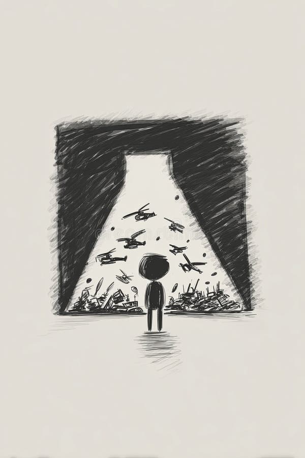 Trapped with Memories, Soldier Staring into Chaos, PTSD Stock ...