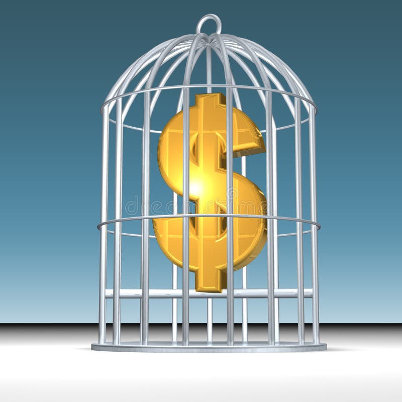 Trapped money stock illustration. Illustration of gold - 1201177