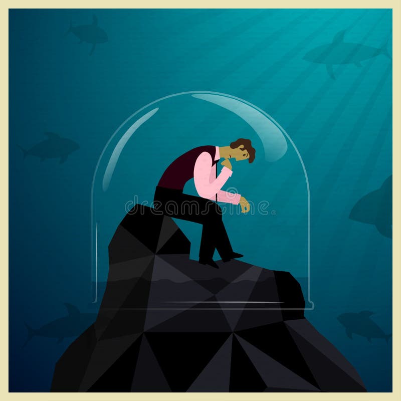 Trapped stock vector. Illustration of serious, exhausted - 35047003