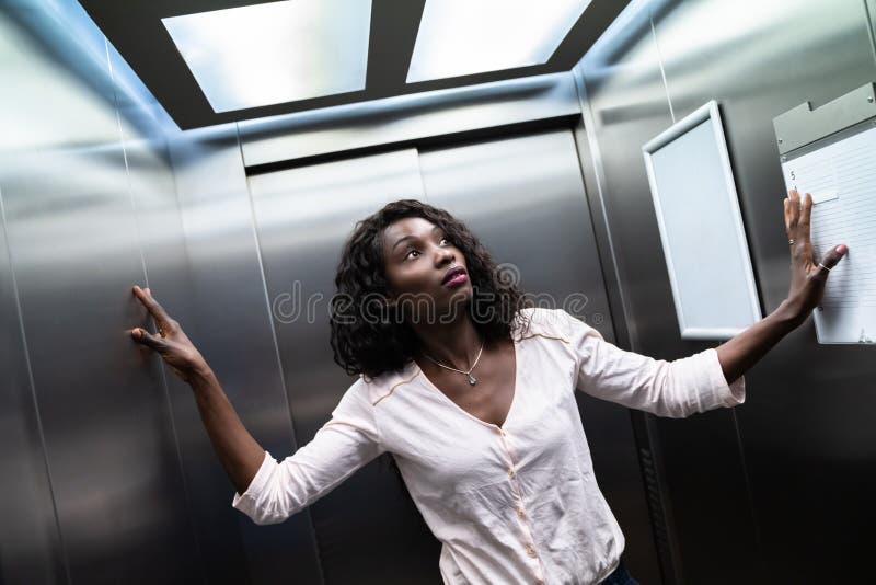 Man Trapped in Elevator stock image. Image of attacks - 181773449