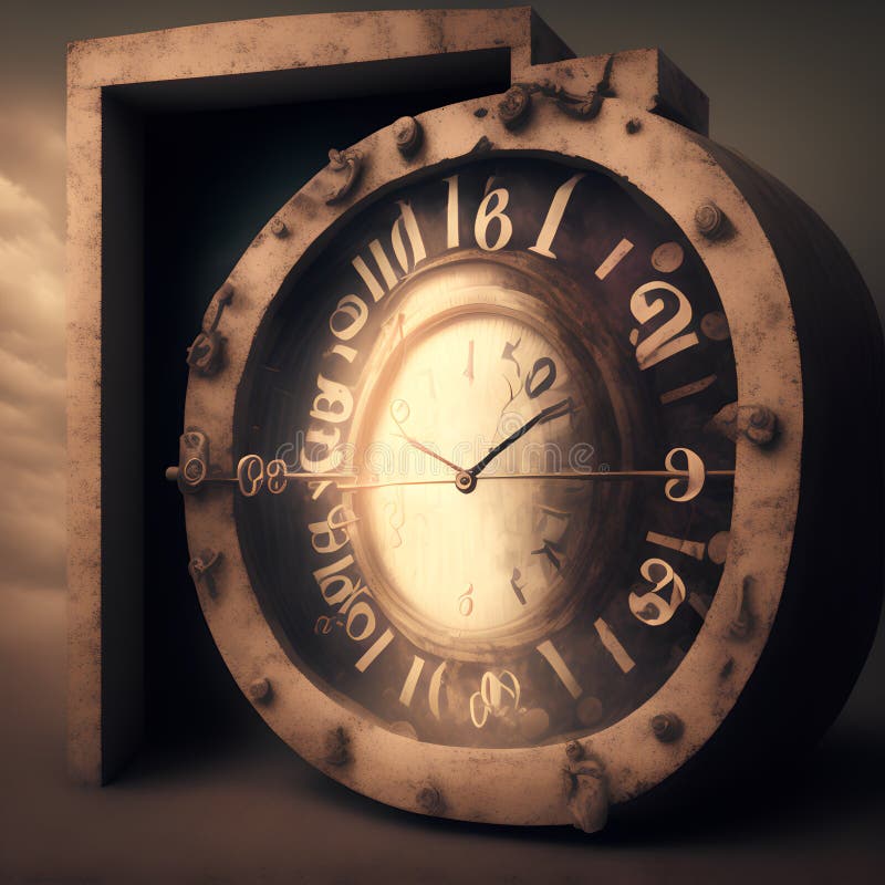 Trapped in Time, Generative AI Illustration Stock Illustration ...