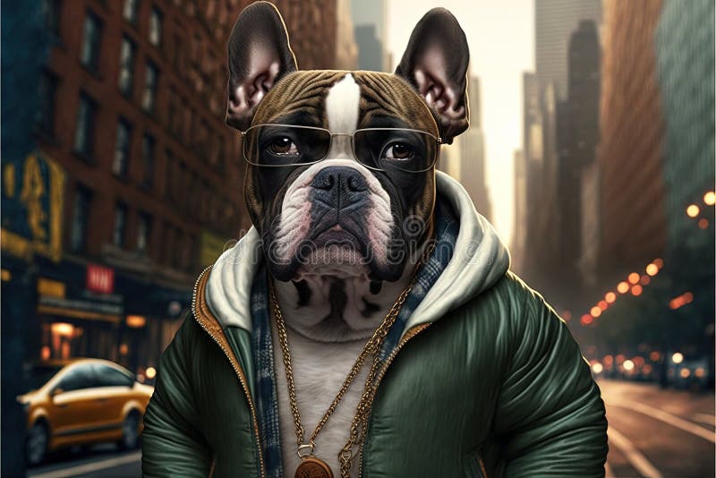 Rapper Dog in Nyc Illustration Generative Ai Stock Illustration ...