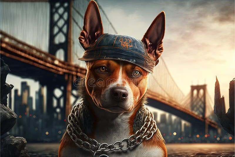 Rapper Dog in Nyc Illustration Generative Ai Stock Illustration ...