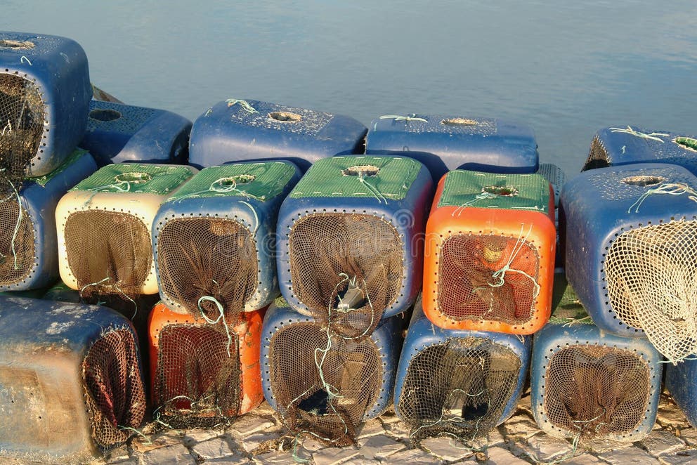 Traps for shellfish stock image. Image of buoy, industry - 555911