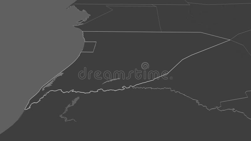Trarza, Mauritania - Outlined. Bilevel Stock Illustration ...