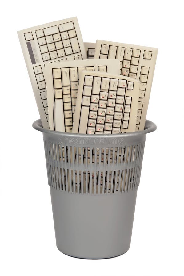 Computer in trash can. stock photo. Image of 070216m0294 - 2432210