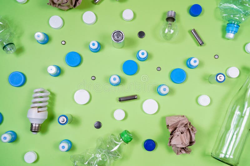 Trash and Assorted Garbage Isolated on Background Stock Image - Image ...