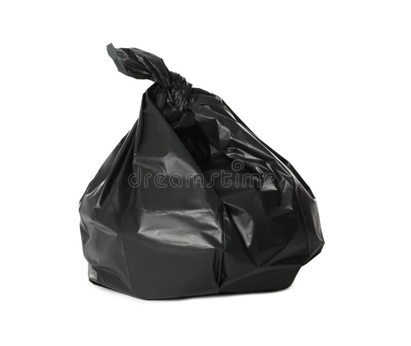Trash Bag Full of Garbage Isolated on White Stock Image - Image of dump ...