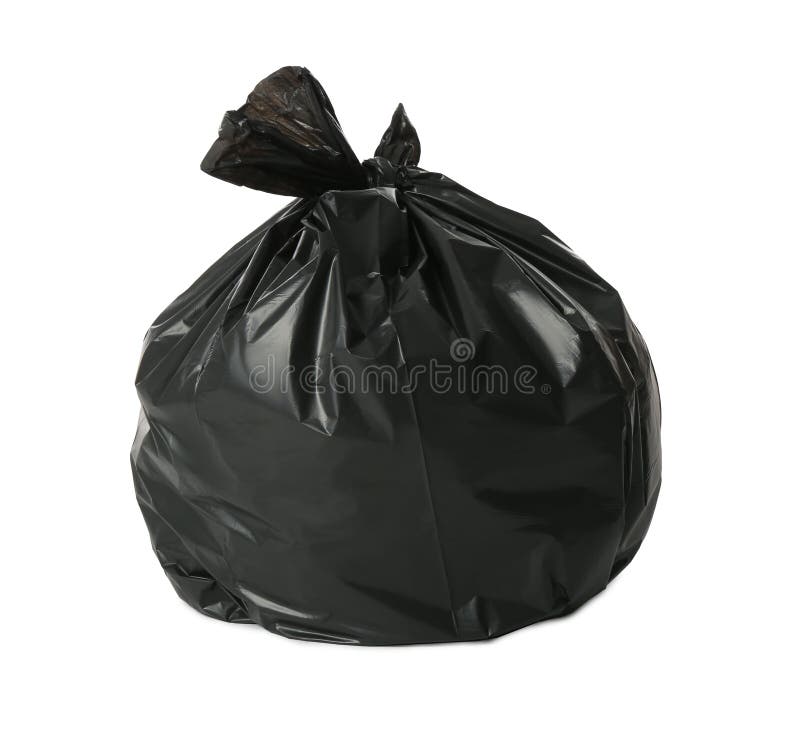 Trash Bag Full of Garbage Isolated on White Stock Image - Image of pack ...