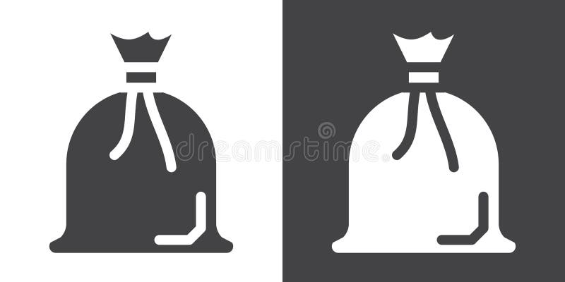 Trash Bag Icon Thin Line Illustration Set Stock Vector - Illustration ...