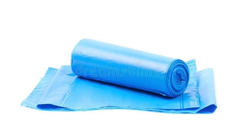 Single Trash Bag Folded Isolated Stock Photo - Image of junk, pack ...