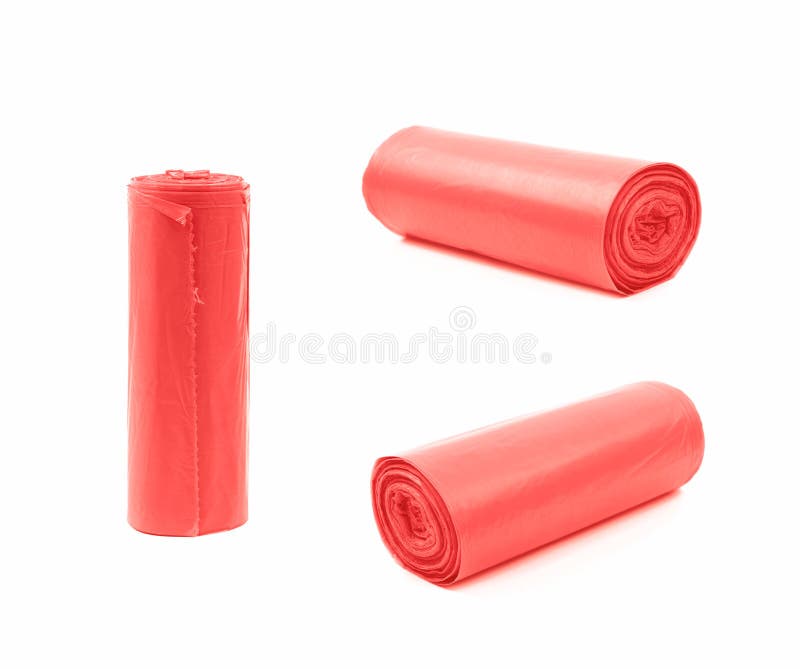 Trash bag roll isolated stock image. Image of polythene - 85477317
