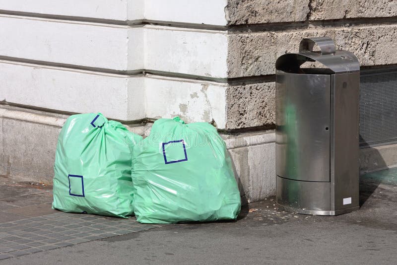 Trash Bags stock image. Image of recycle, bags, street - 87216555