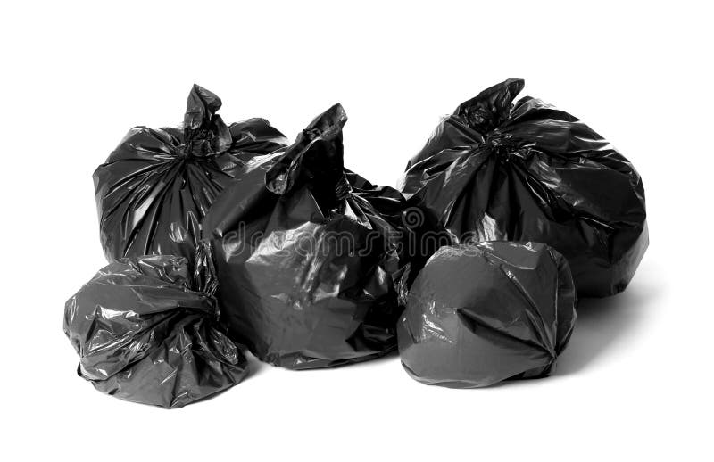 Trash Bags Full of Garbage Isolated on White Stock Image - Image of ...