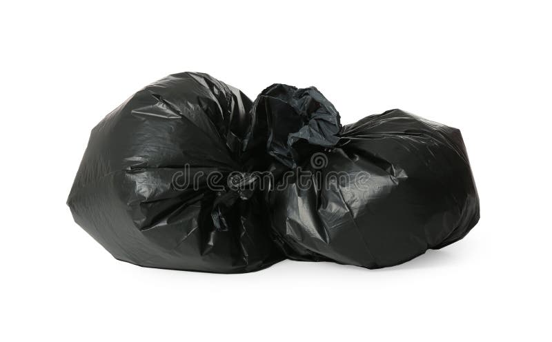 Trash Bags Full of Garbage Isolated on White Stock Image - Image of ...