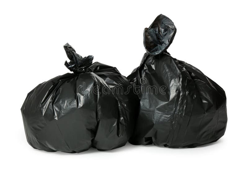 Trash Bags Full of Garbage Isolated on White Stock Image - Image of ...