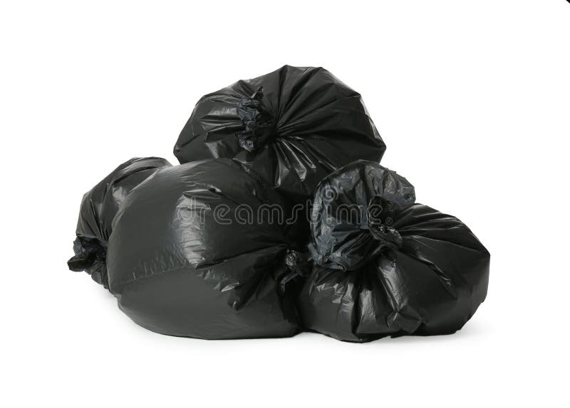Trash Bags Full of Garbage Isolated on White Stock Image - Image of ...