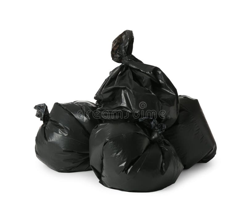 Trash Bags Full of Garbage Isolated on White Stock Image - Image of ...