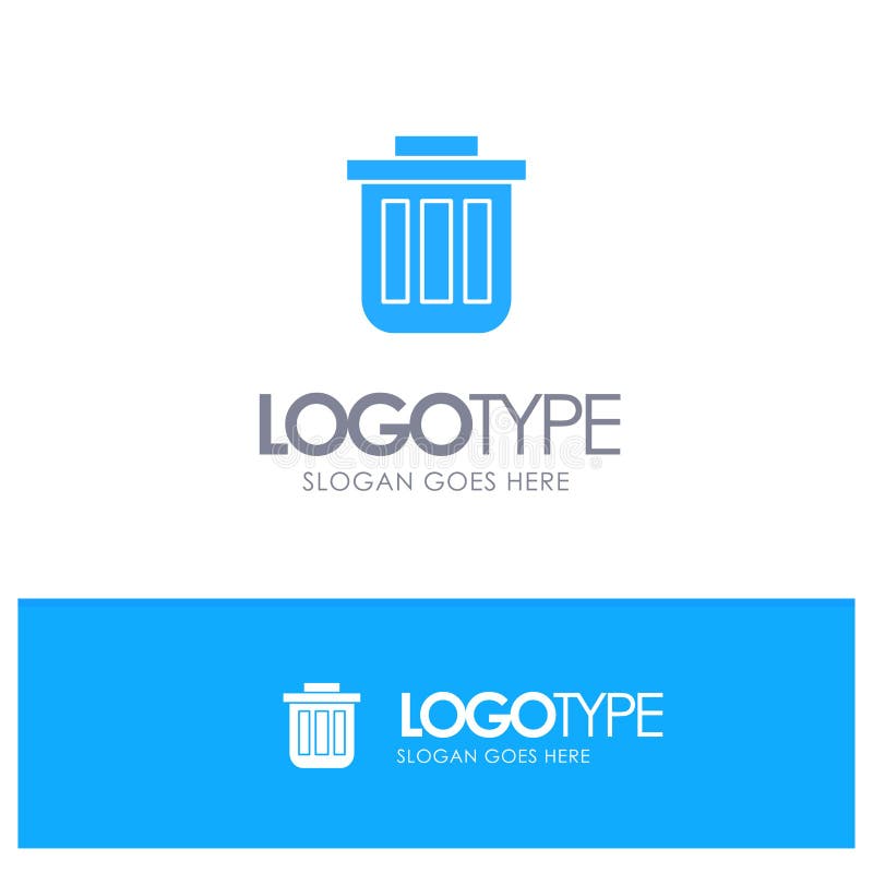 Trash, Basket, Bin, Can, Container, Dustbin, Office Blue Solid Logo ...
