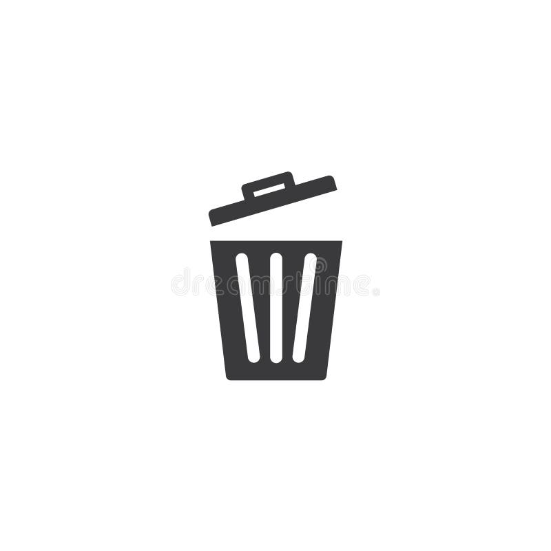 Trash basket icon stock vector. Illustration of throw - 155543763