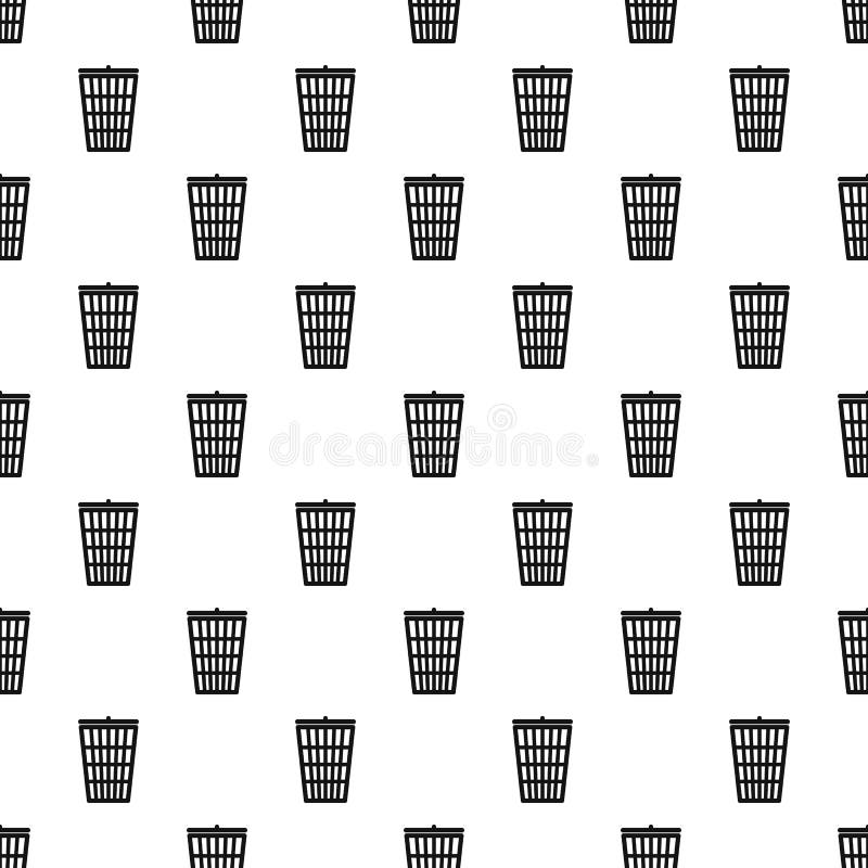 Trash Can Pattern, Cartoon Style Stock Vector - Illustration of ...