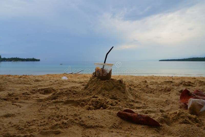 A Trash on a Beach or Garbage on a Beach Stock Photo - Image of silent ...