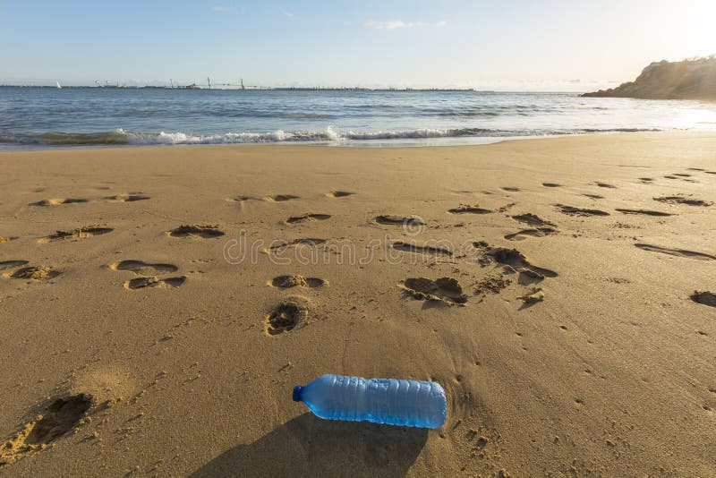 Trash on the Beach, Pollution, Garbage. Stock Image - Image of dirt ...