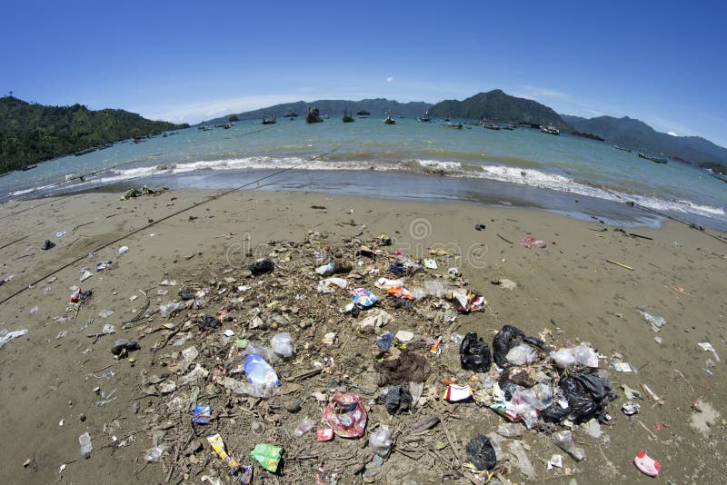 Rubbish on the Shores of an Ocean Stock Photo - Image of coast ...