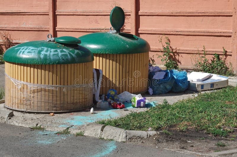 Trash Blocks at Waste Processing Factory Stock Photo - Image of outside ...
