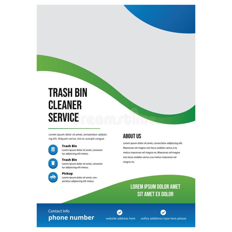 Trash Bin Cleaning Flyer Stock Illustrations – 35 Trash Bin Cleaning ...