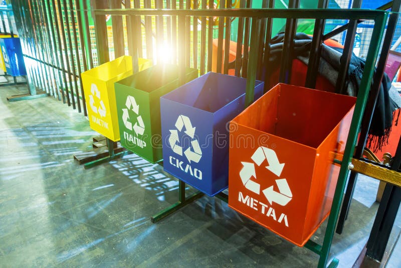 Trash Bin for Different Types of Waste Stock Image - Image of clean ...