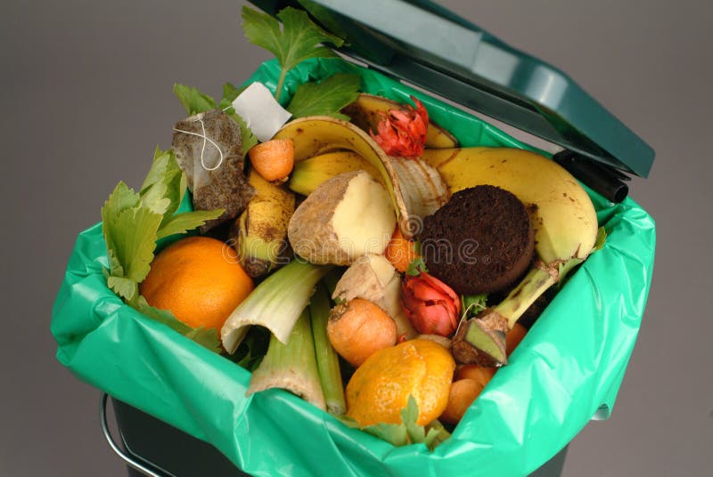Trash Bin Full of Organic Garbage Stock Image - Image of kitchen ...