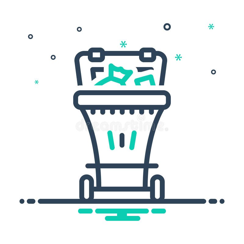 Mix Icon for Trash Bin, Dustbin and Waste Stock Vector - Illustration ...