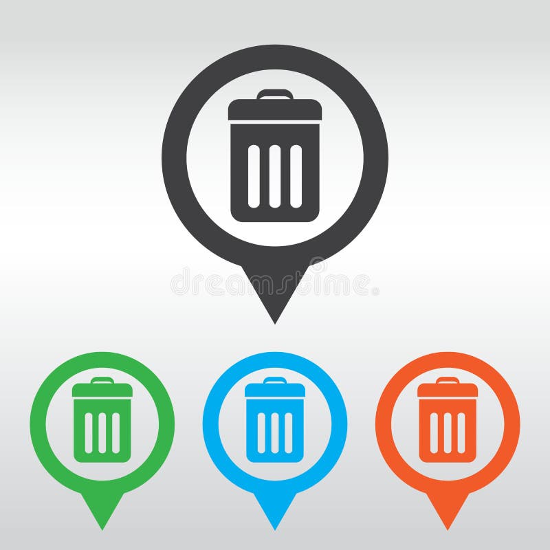 Trash Bin Icon . Eps 10, Icon Map Pin Editorial Stock Image ...