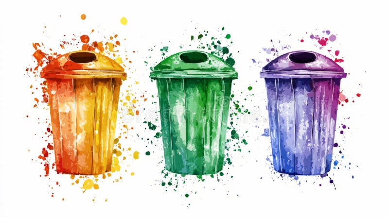 Trash Bin Icon with a Metallic Texture and Glossy Lid, Isolated on a ...