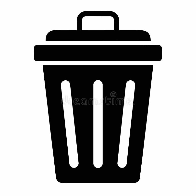 Trash Bin Icon is a Simple Graphic of a Waste Container, Stock Vector ...