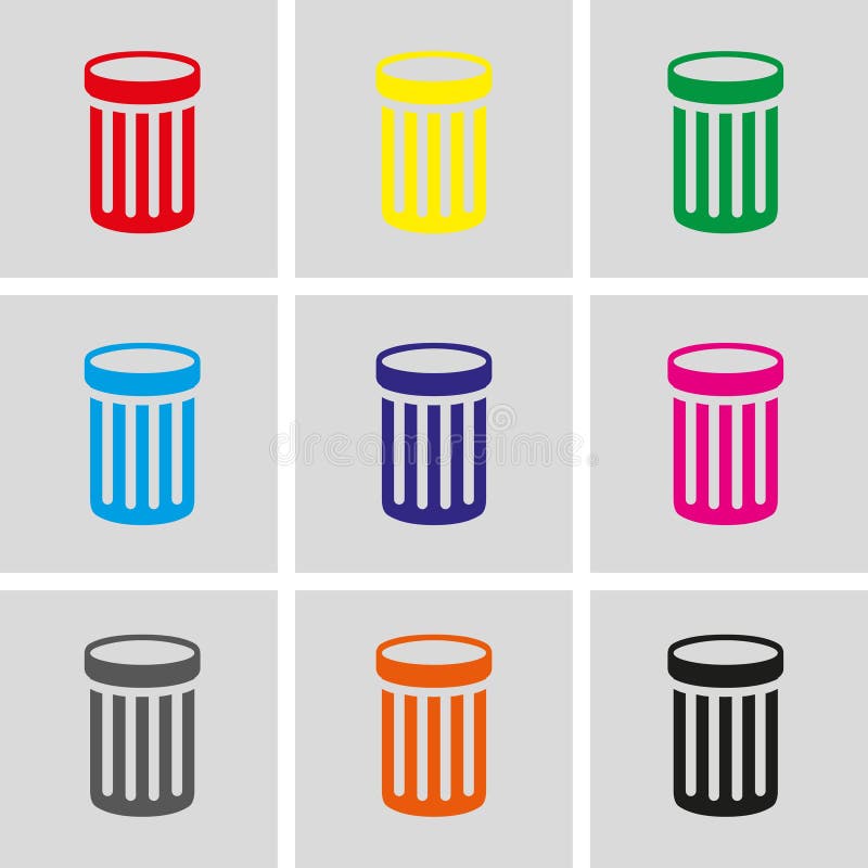 Trash Bin Icon Stock Vector Illustration Flat Design Stock Vector ...