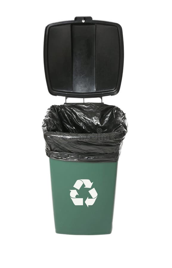 Trash Bin on White. Waste Recycling Stock Photo - Image of clean ...