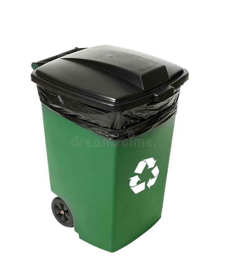 Trash Bin on White. Waste Recycling Stock Image - Image of clean ...