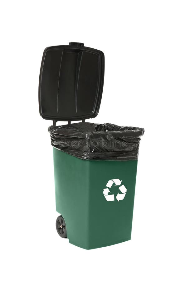 Trash Bin on White. Waste Recycling Stock Photo - Image of object ...