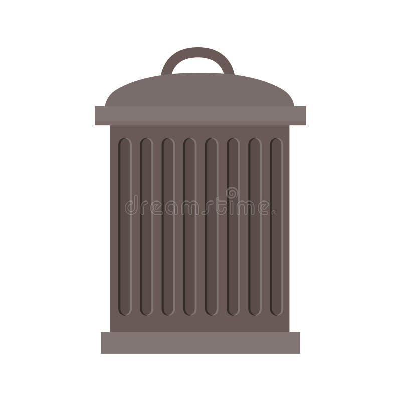 Trash Bin with Lid and Striated Stock Vector - Illustration of rubbish ...