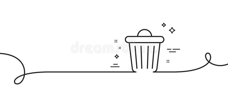 Trash Bin Line Icon. Garbage, Waste Sign. Delete, Remove. Continuous ...