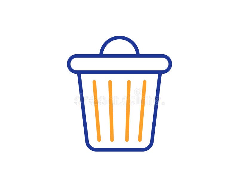 Trash Bin Line Icon. Garbage, Waste Sign. Delete, Remove. Vector Stock ...